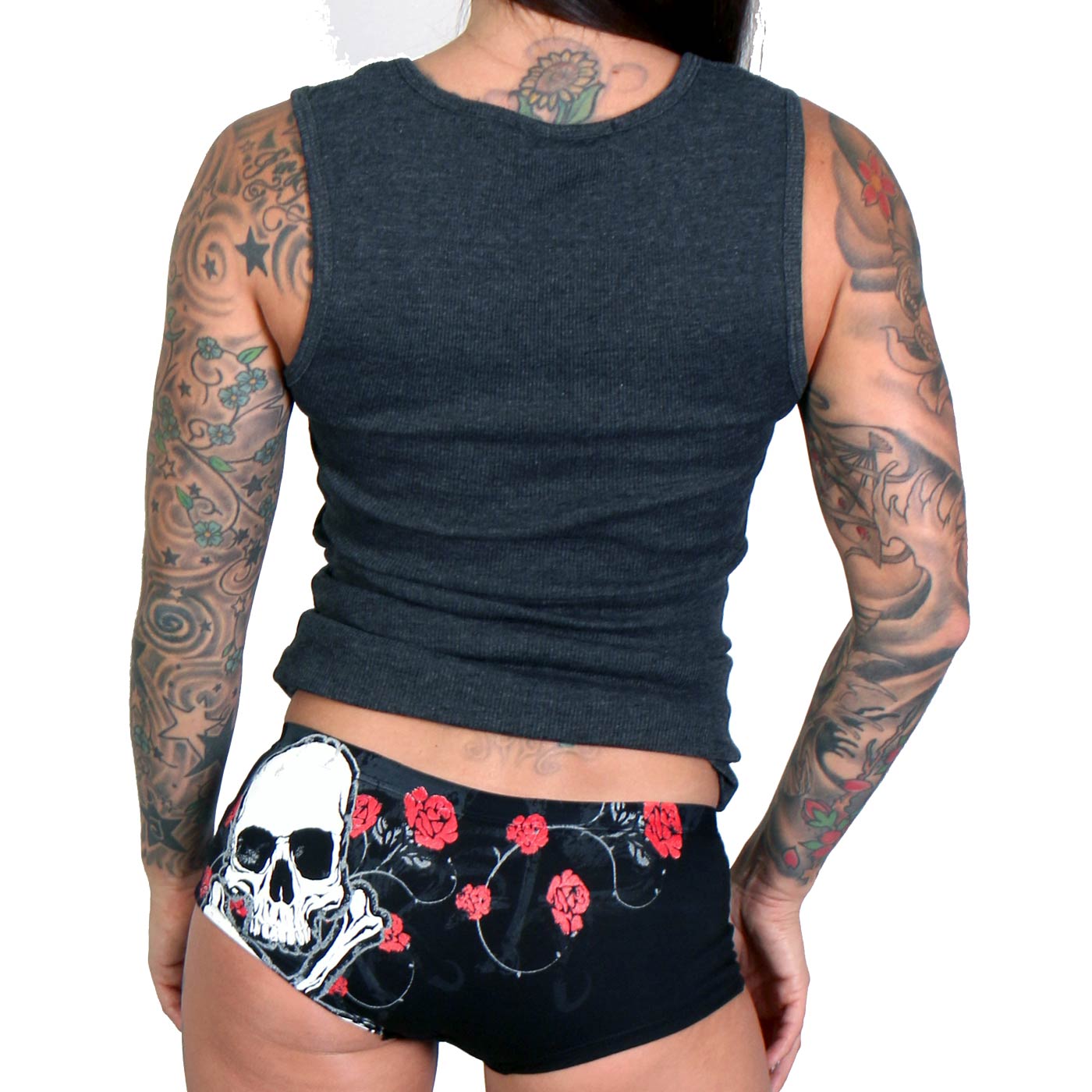 Hot Leathers PTB7007 Red Roses Boy Shorts – LeatherUp USA