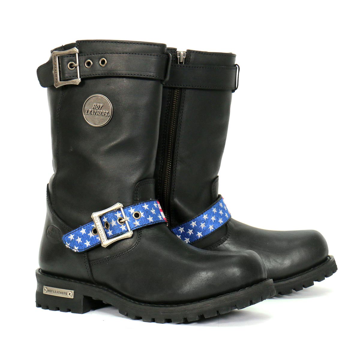 Hot Leathers BTM1019 Men's Black Tall Round Toe Harness Boots with ...