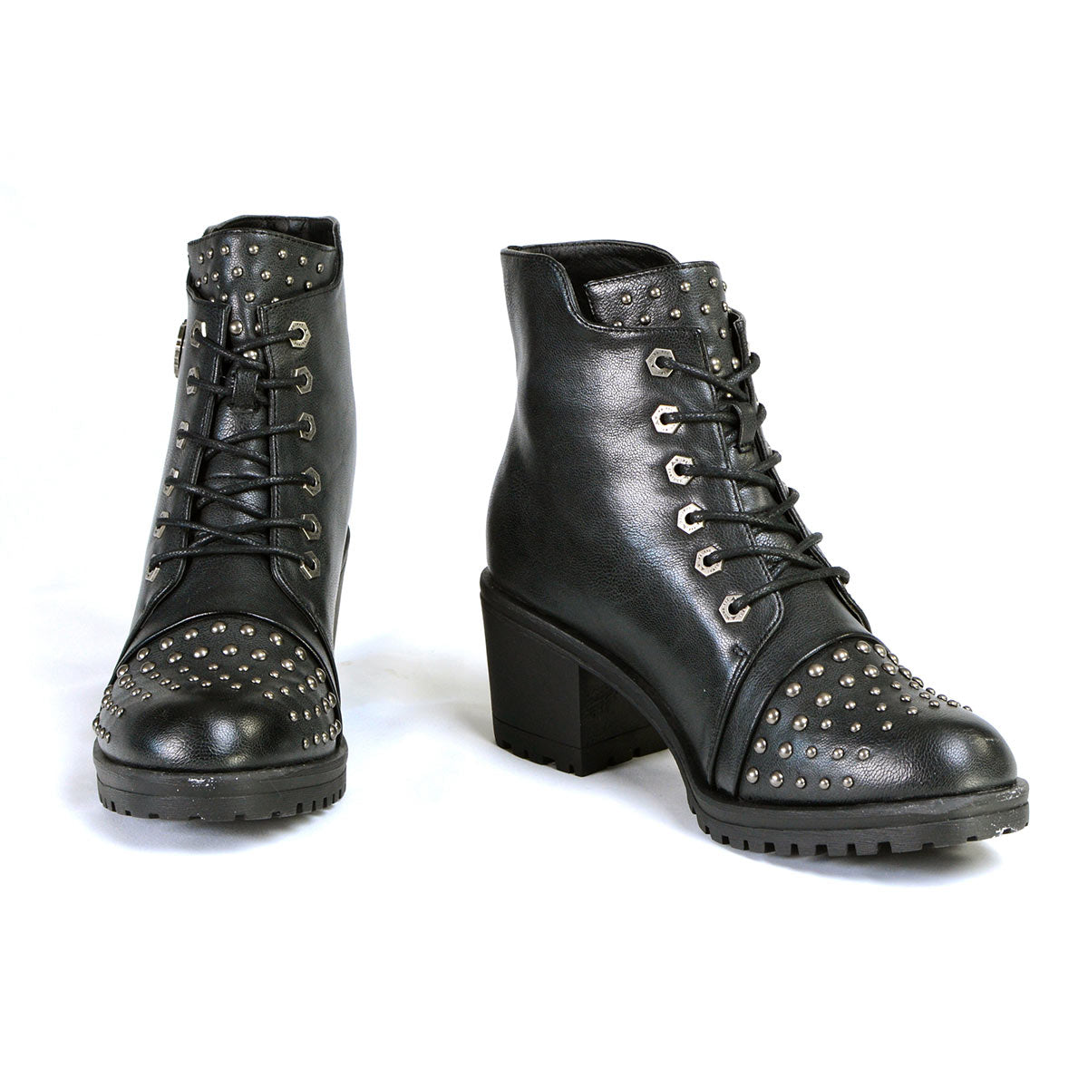 Milwaukee Leather MBL9426 Women's Distress Black Rocker Fashion Boots ...